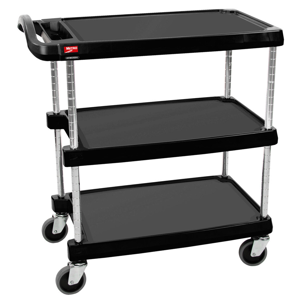 Polymer Utility Carts - Shallow and Deep Ledge Shelving - Cleanroom Synergy